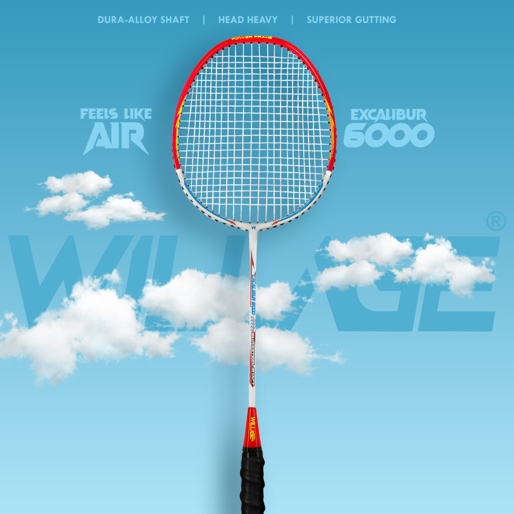 Badminton Racket Without T Joint | Excalibur 6000 Red - WillAge